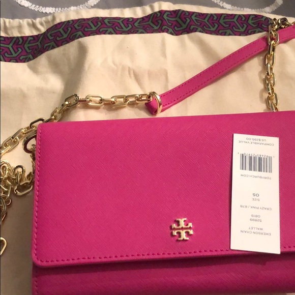 Tory Burch Coin Purse Pink And Gold Chain | Paul Smith